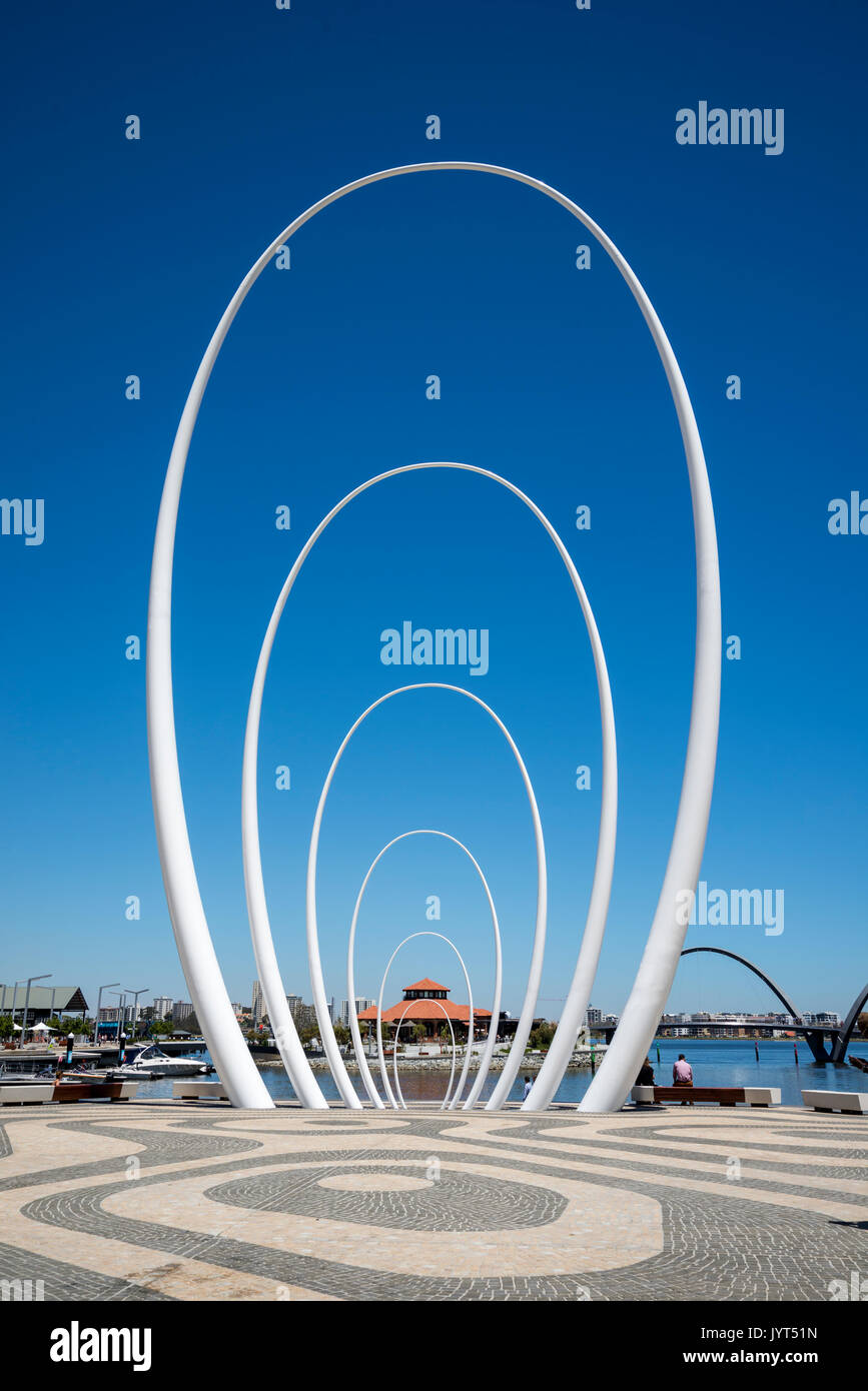 The Spanda - a 29 meter art sculpture at Elizabeth Quay waterfront in ...