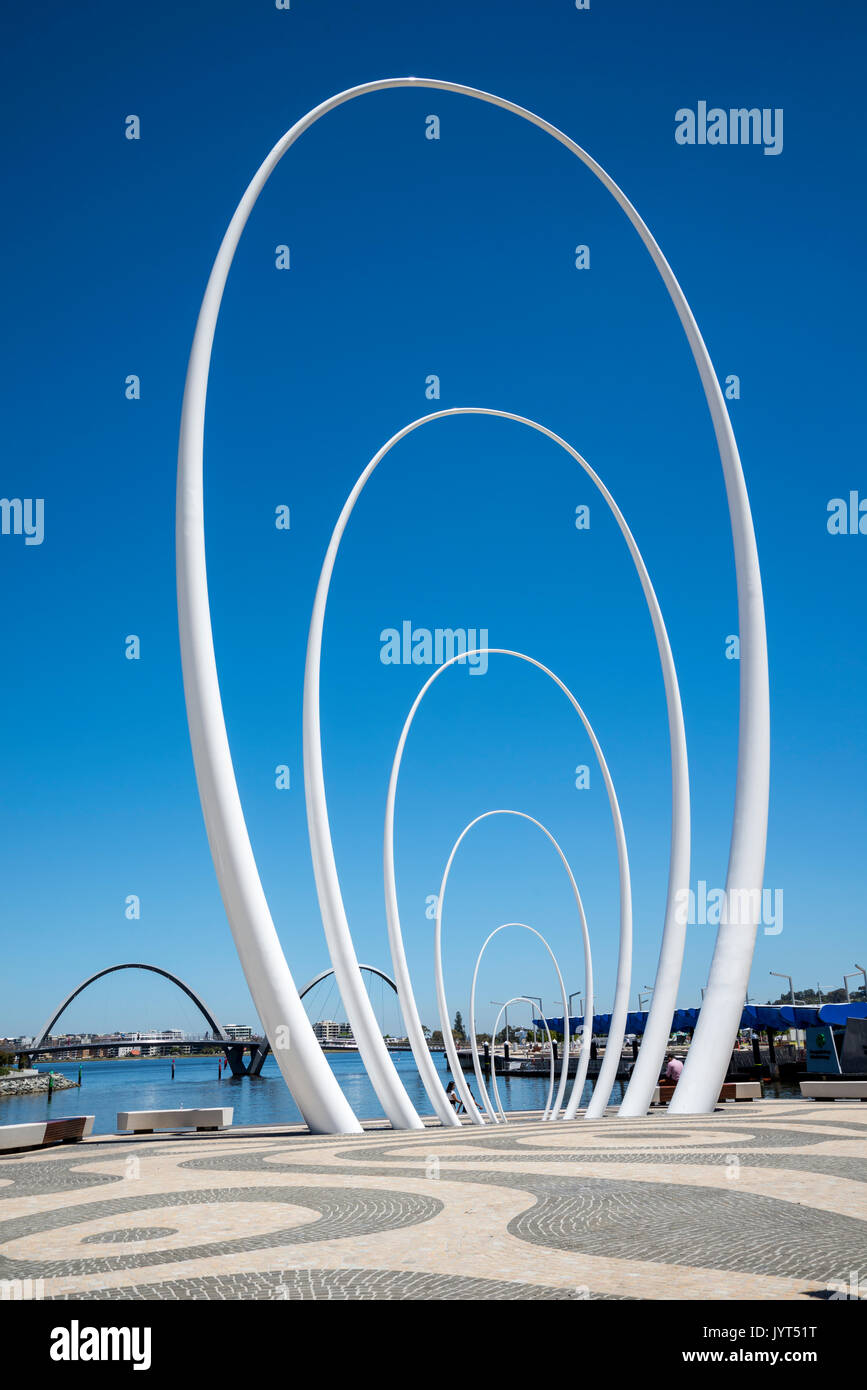 The Spanda - a 29 meter art sculpture at Elizabeth Quay waterfront in ...