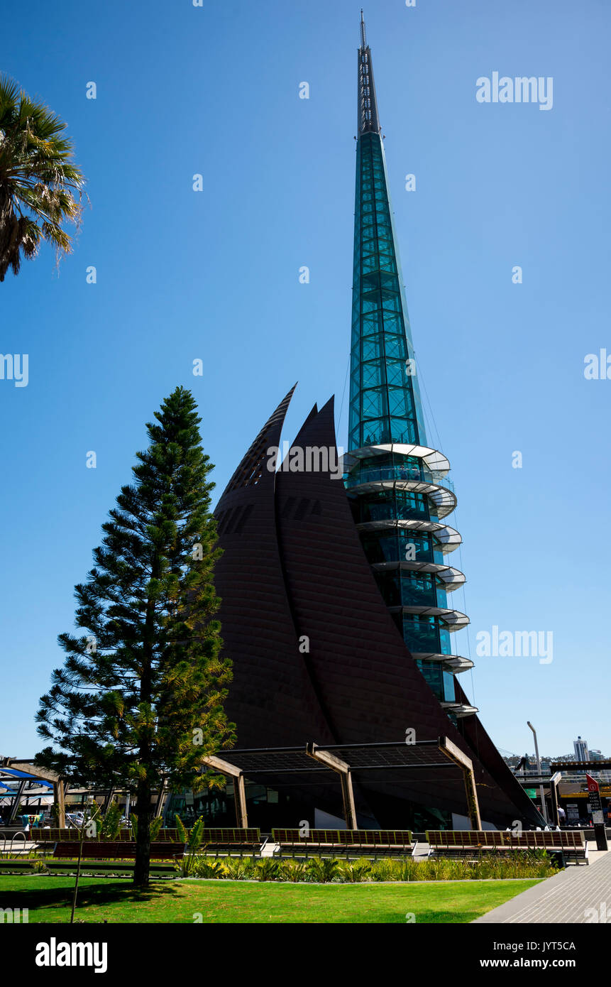 A view of Swan Bells Tower at Barrack Square in Perth City, Western ...