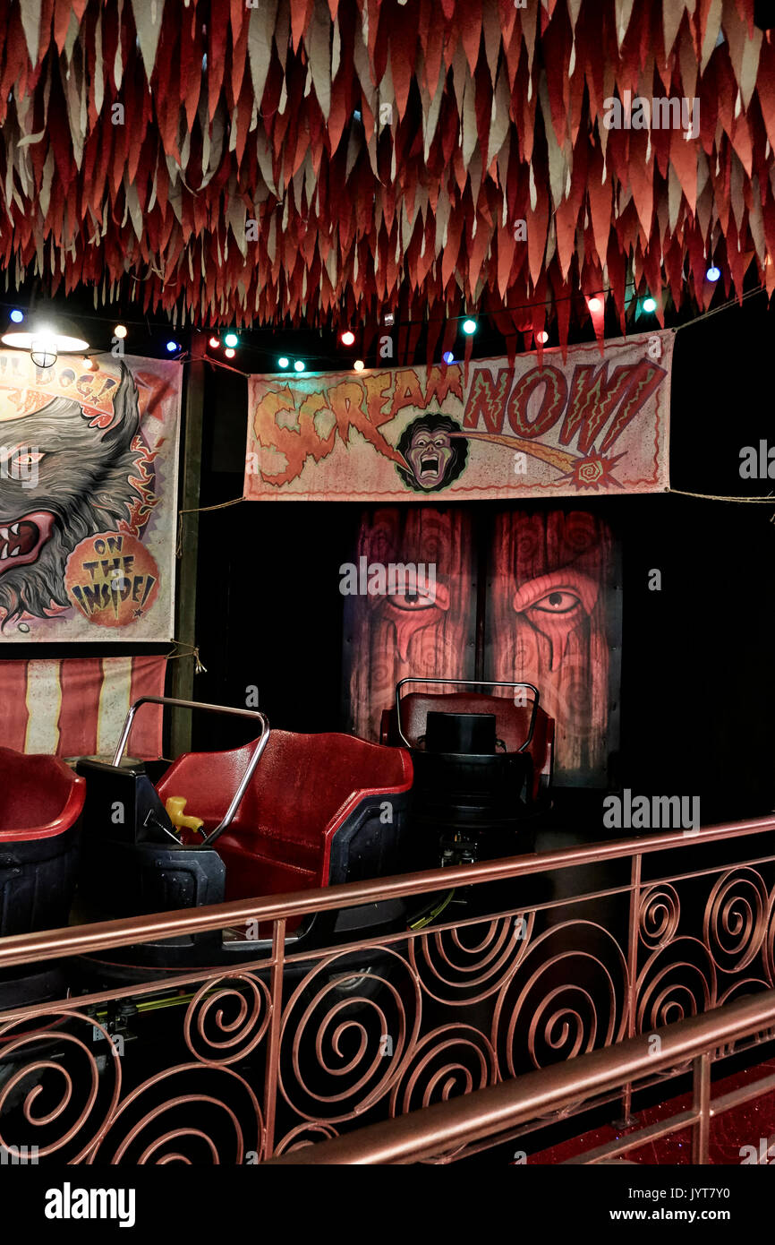 Ghost train spooky horror thrill ride Stock Photo - Alamy