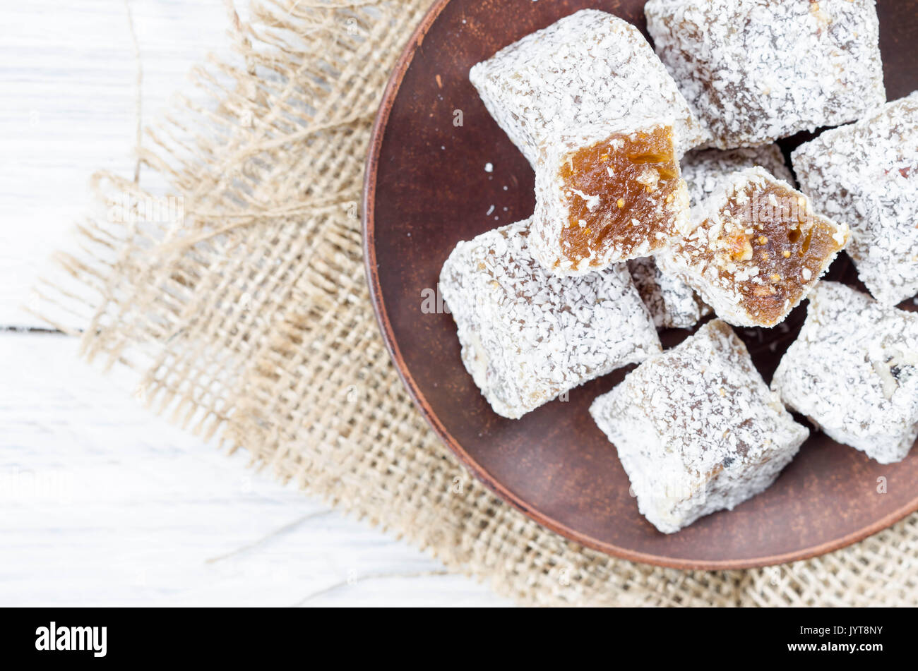 Turkish Delight. Eastern sweets Fruit sweets Lukum Stock Photo - Alamy