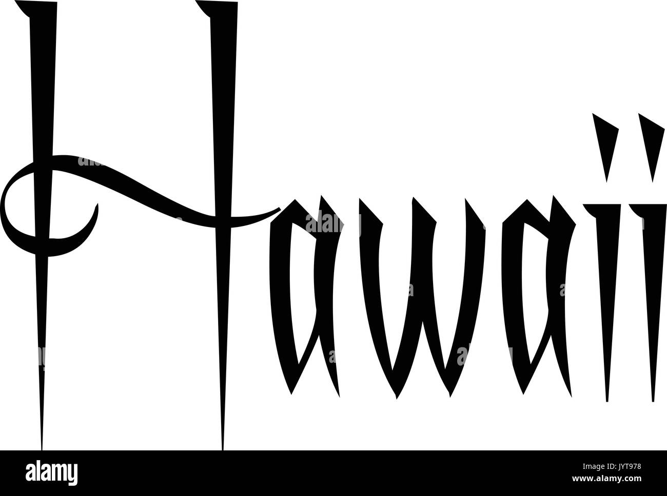 Hawaii text sign illustration on white background Stock Vector Image ...