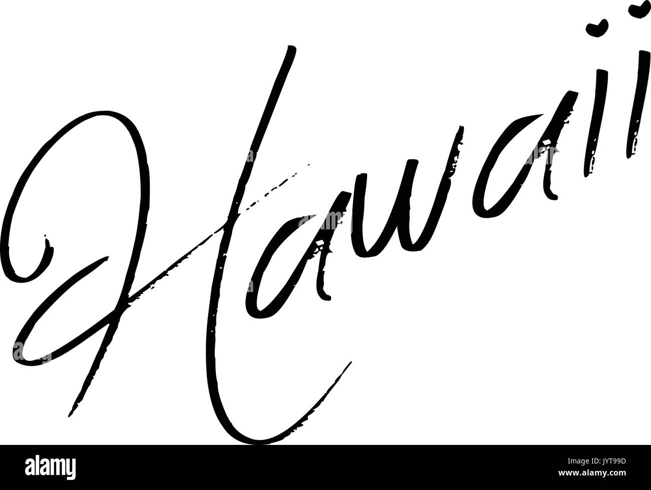 Hawaii text sign illustration on white background Stock Vector Image ...