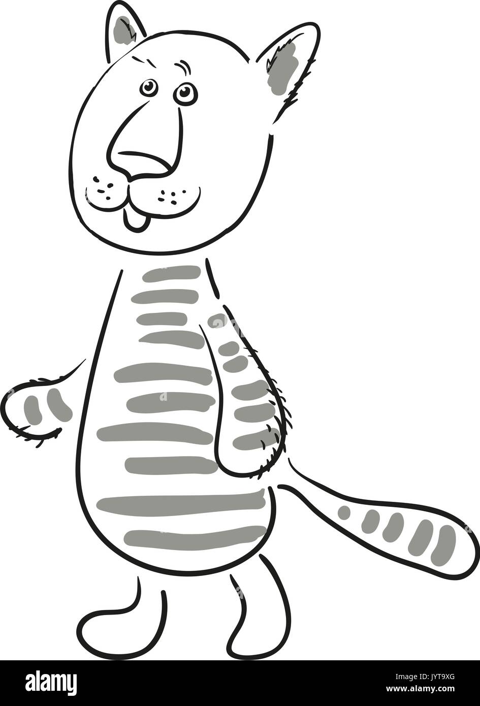 Tiger outline hi-res stock photography and images - Alamy