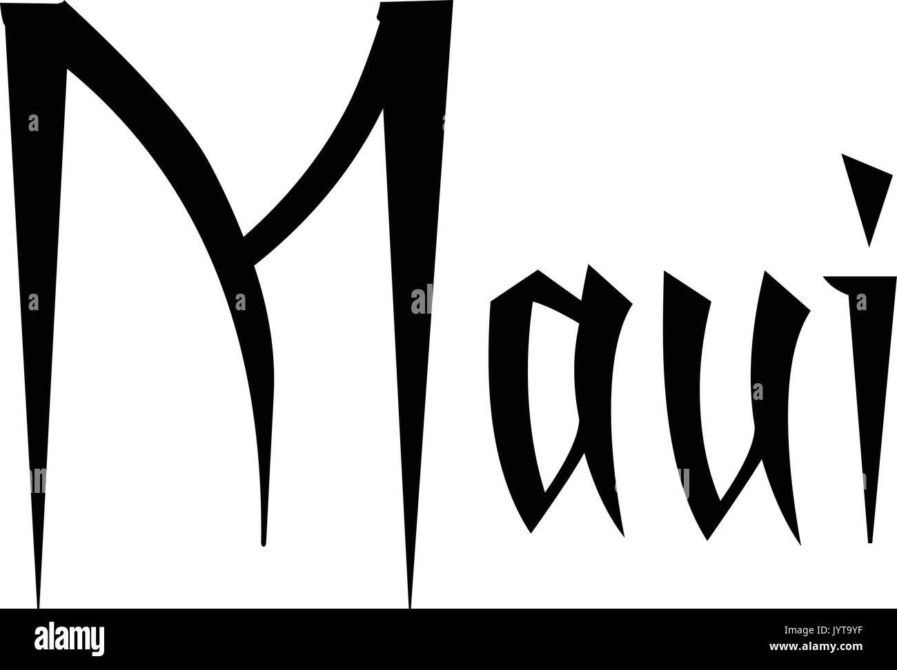 Maui text sign illustration on white background Stock Vector Image ...