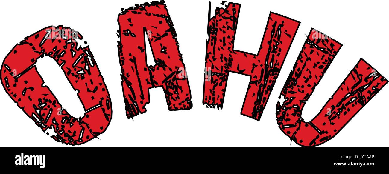 Oahu text sign illustration on white background Stock Vector Image ...