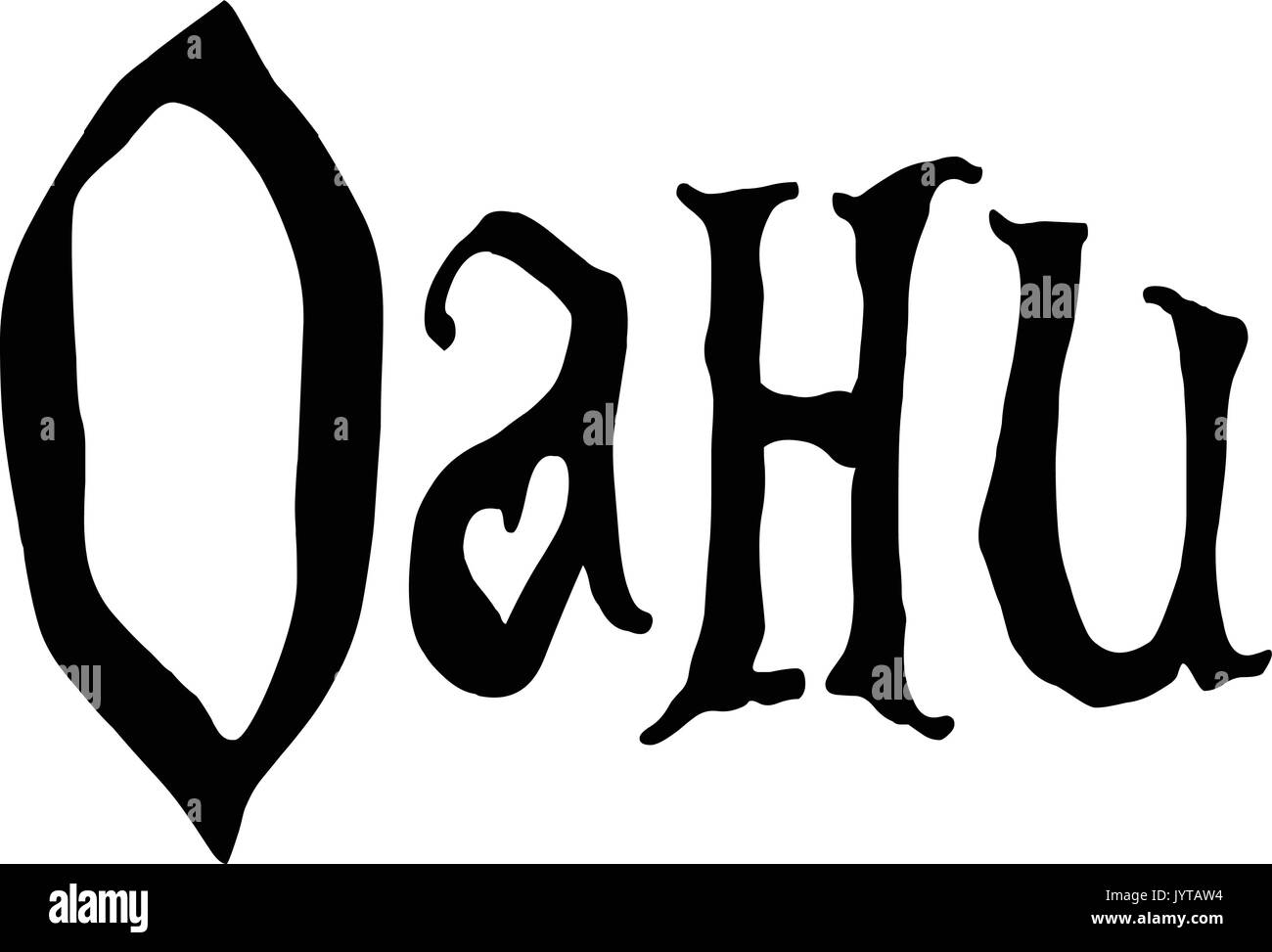 Oahu text sign illustration on white background Stock Vector Image ...