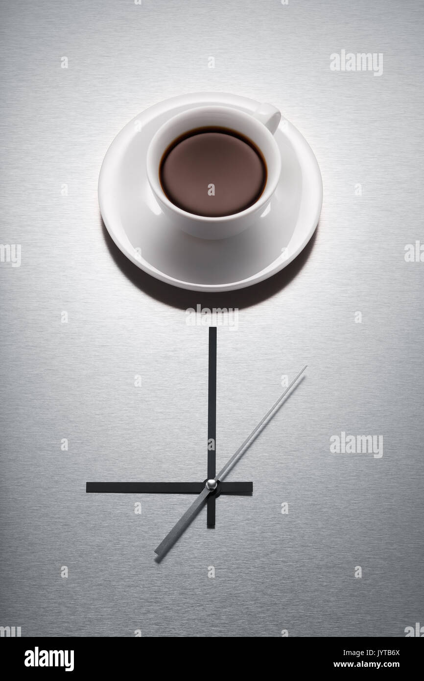 Creative food concept photo of cup of coffee and clock Stock Photo - Alamy