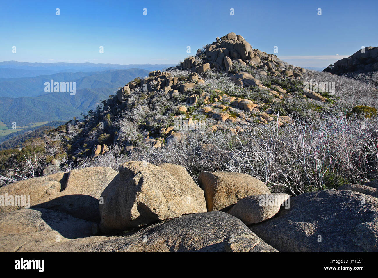 Rocky landscape in Mount Buffalo National Park, Victoria, Australia ...