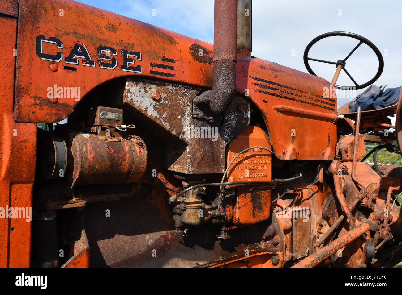 old case tractor;engine detail;steering wheel;agricutural machinery ...