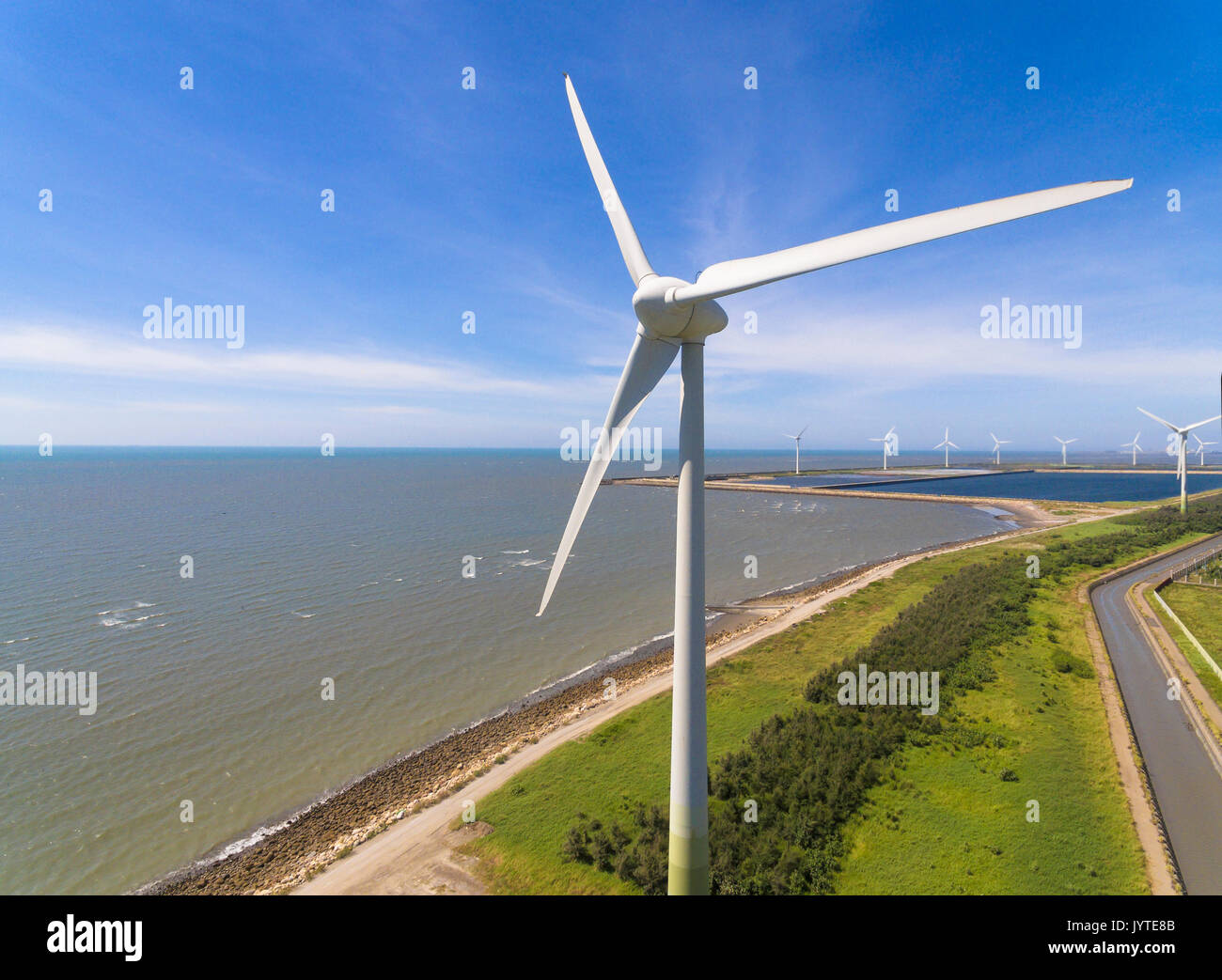 Aerial view wind generator hi-res stock photography and images - Alamy