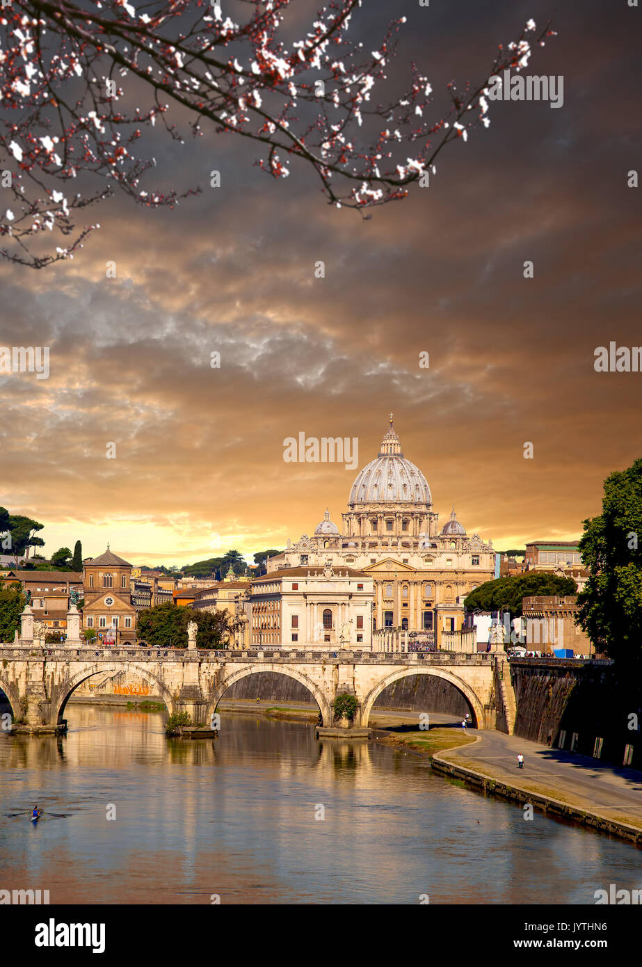 Basilica di San Pietro during spring time in Vatican, Rome, Italy Stock ...