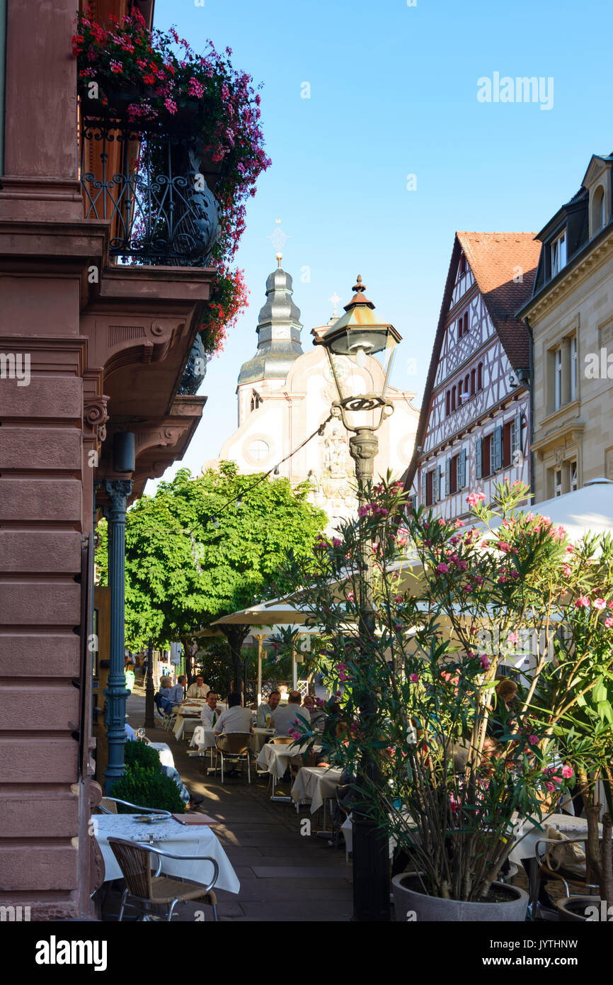 church St. Martin, square Kirchenplatz, Ettlingen, Schwarzwald, Black Forest, Baden-Württemberg ...