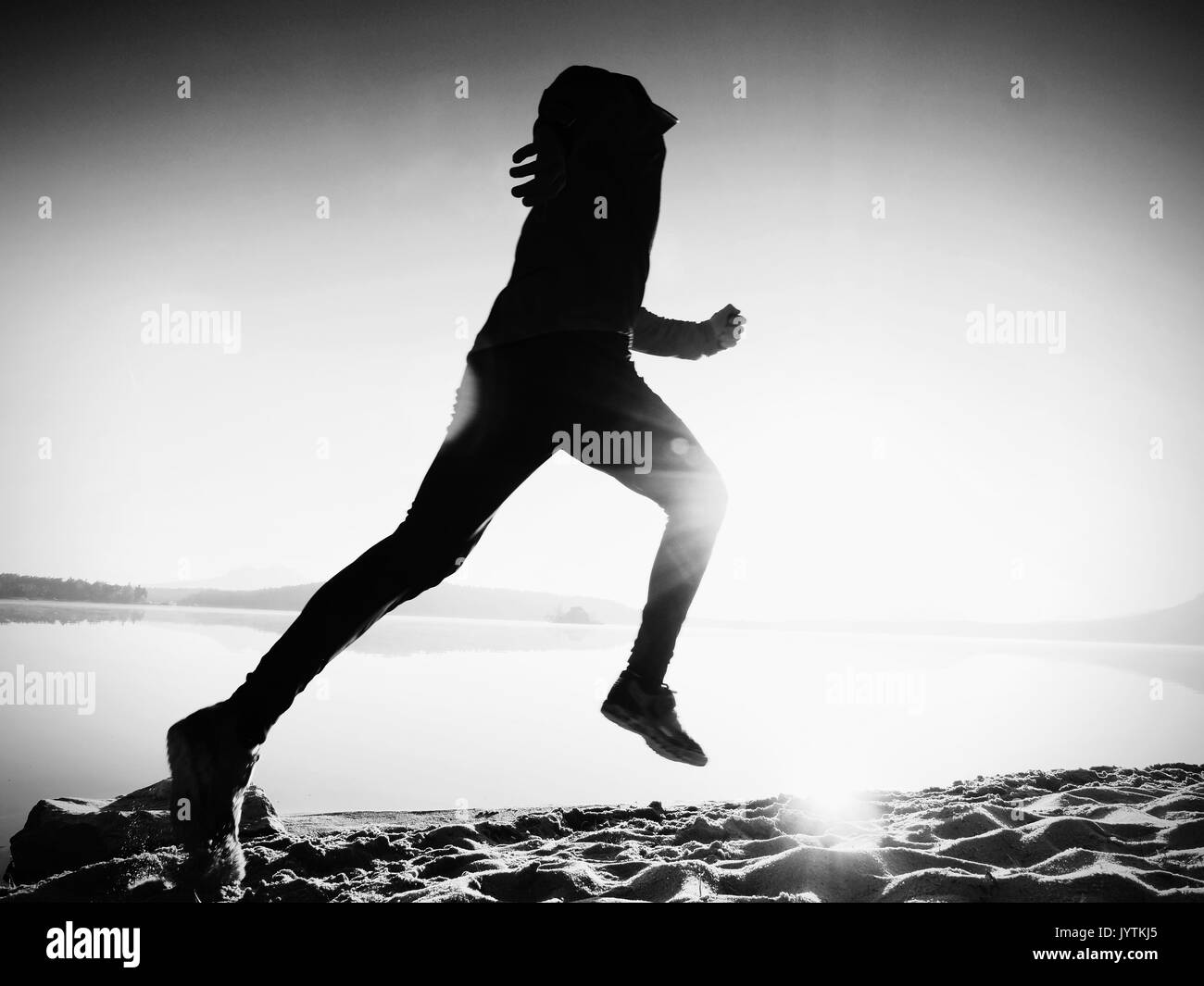 Cheerful sportsman Black and White Stock Photos & Images - Alamy