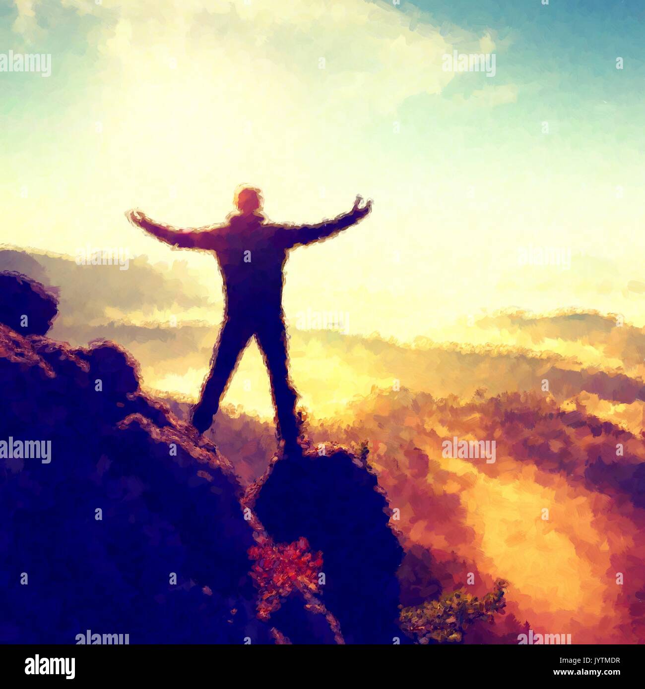 Crazy hiker standing on hi-res stock photography and images - Alamy