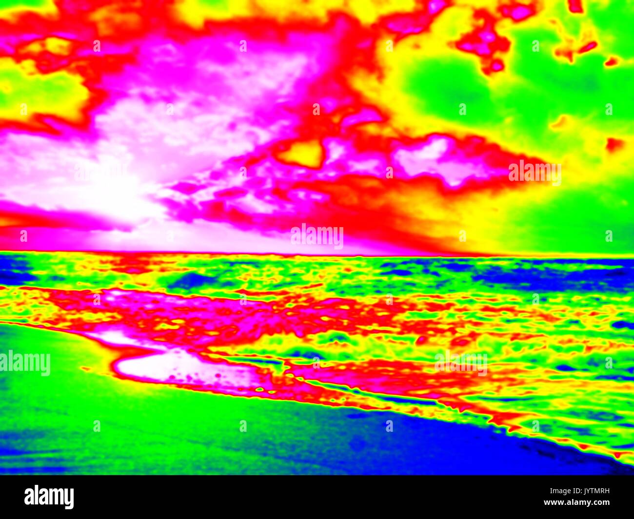 Thermography measurement, changed colors of ultra violet light. Stony ...