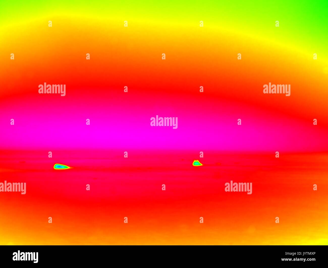 Thermography measurement, changed colors of ultra violet light. Stony ...