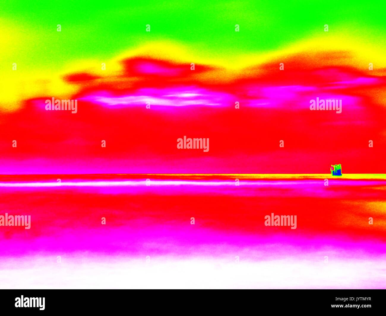 Thermography measurement, changed colors of ultra violet light. Stony ...