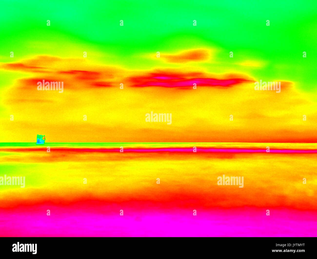 Thermography measurement, changed colors of ultra violet light. Stony ...