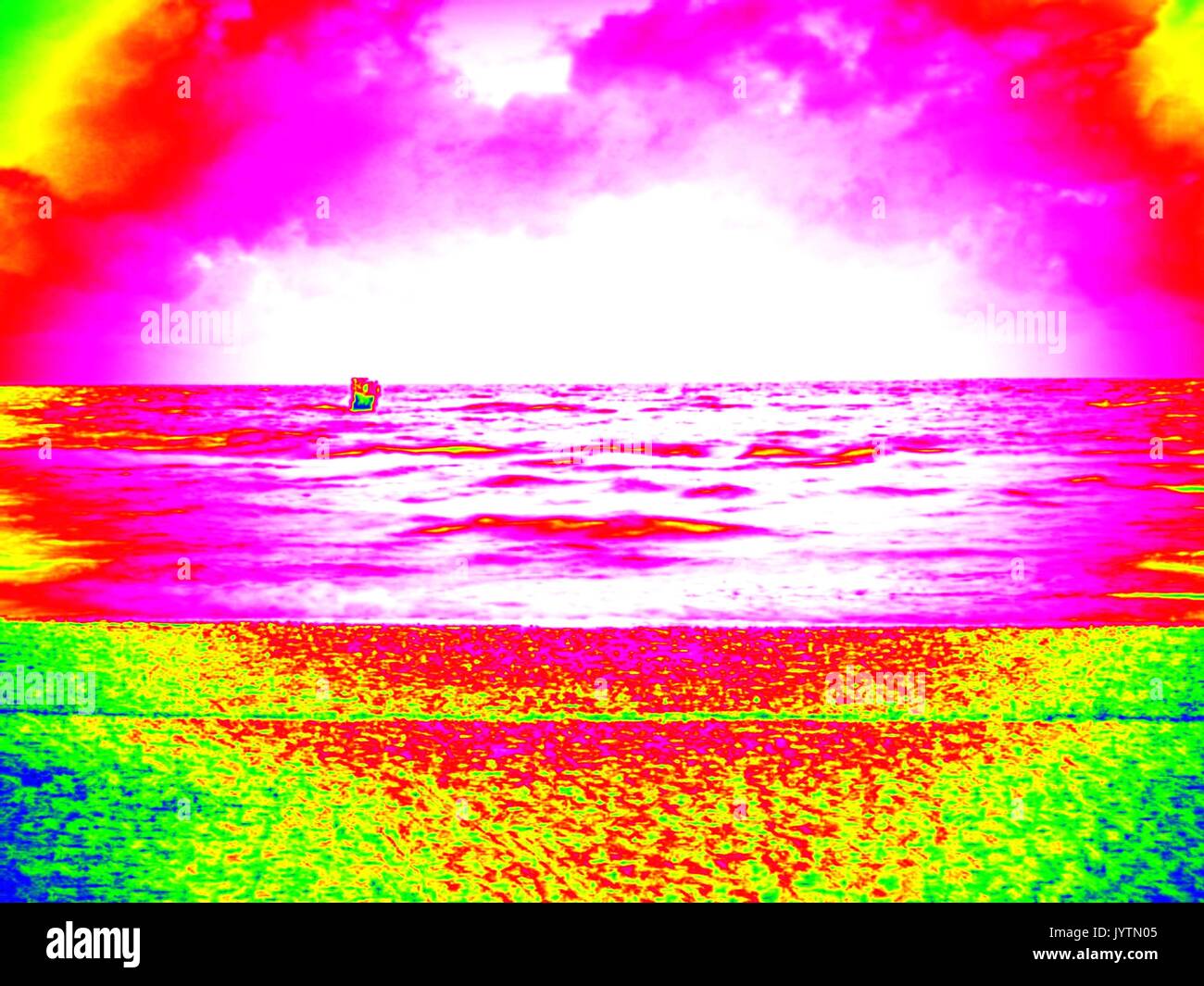 Thermography measurement, changed colors of ultra violet light. Stony ...