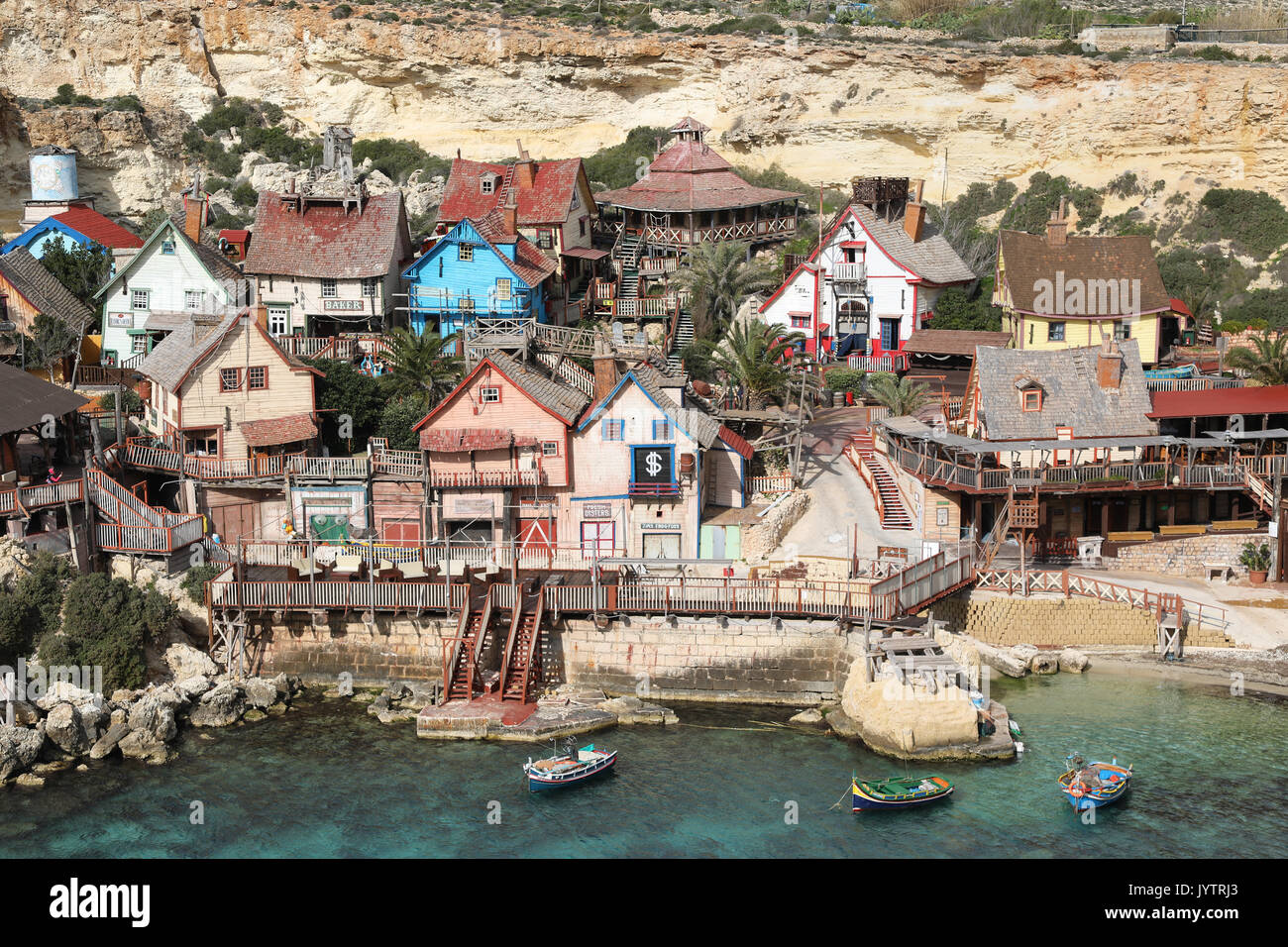 Popeye Village, also known as Sweethaven Village - a film set, Malta ...