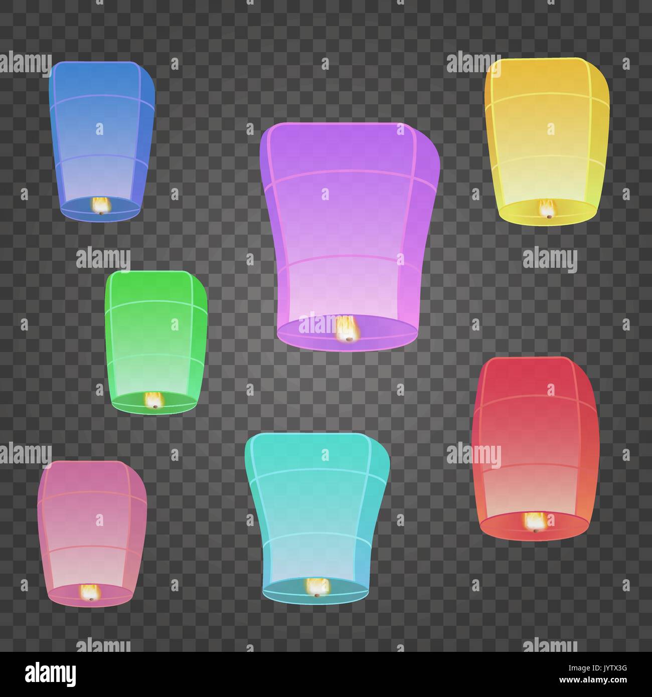 Flying lanterns Stock Vector Images - Alamy