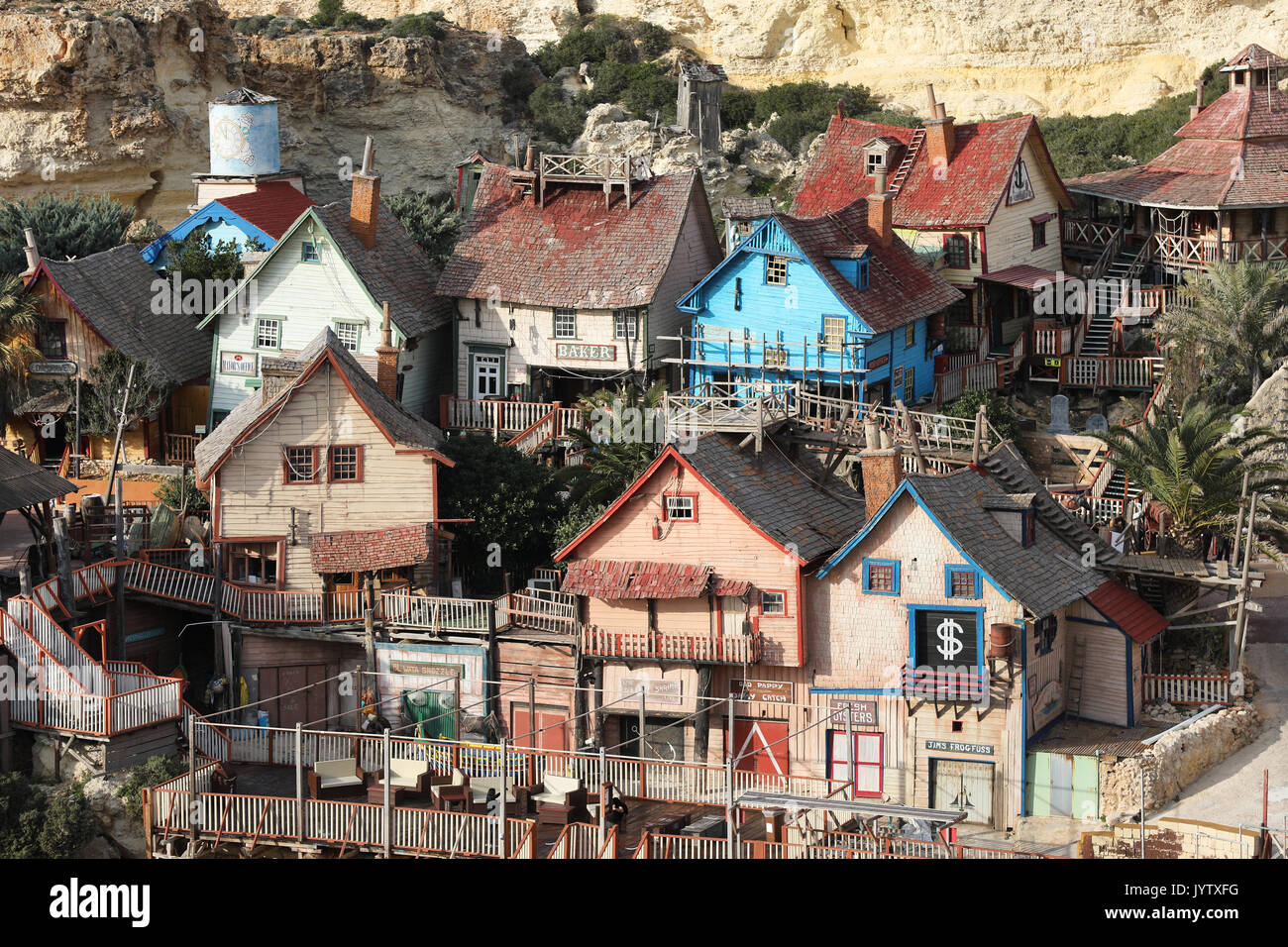 Popeye Village, also known as Sweethaven Village - a film set, Malta ...