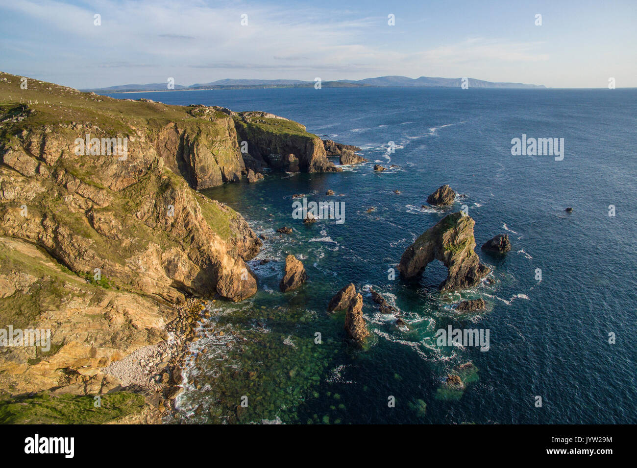 Crohy Head, County Donegal, Ulster region, Ireland, Europe. Aerial view ...