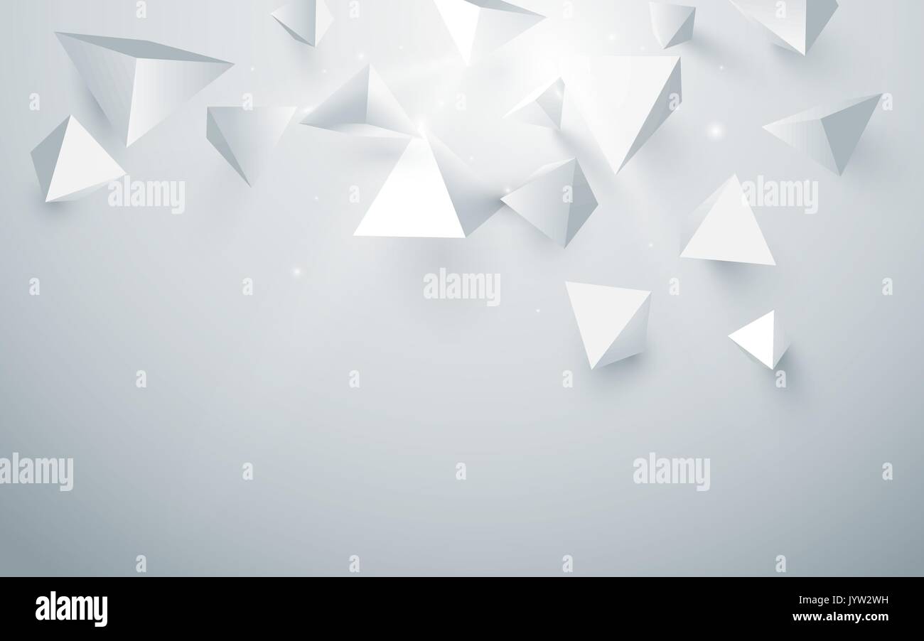 Abstract white 3d pyramids background. Vector illustration Stock Vector ...