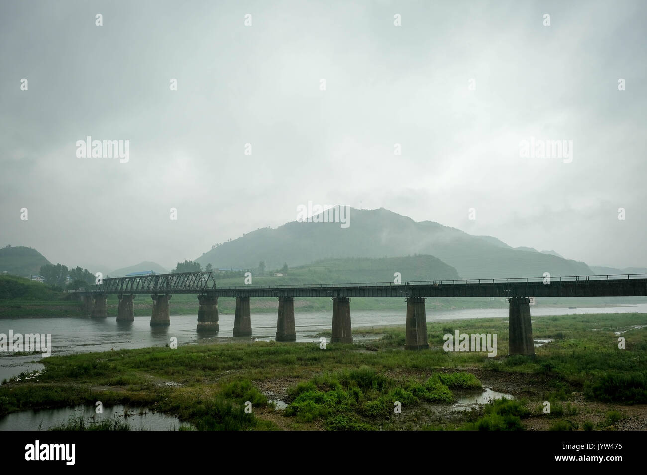 Manpo, Chagang province, North Korea – August 1, 2017: Railway Bridge ...