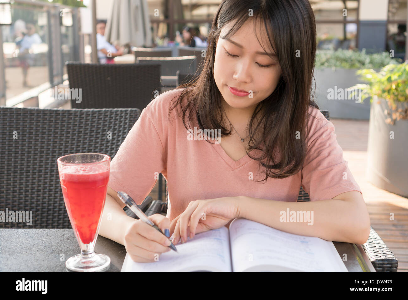asian girl is studying Stock Photo - Alamy