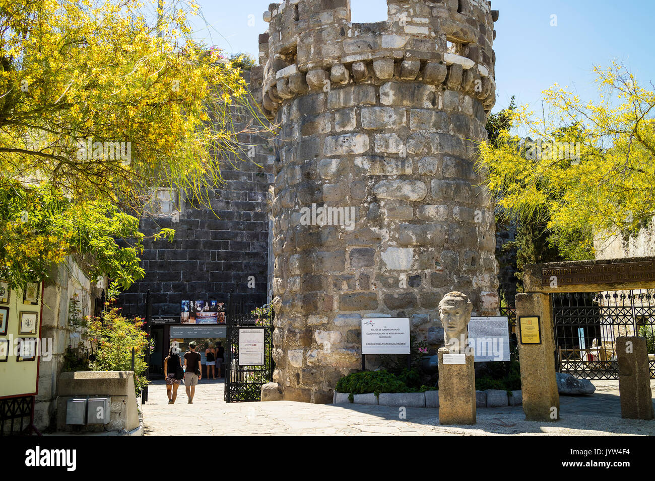 Entrance into Bodrum Castle of St. Peter also the Museum of Underwater ...