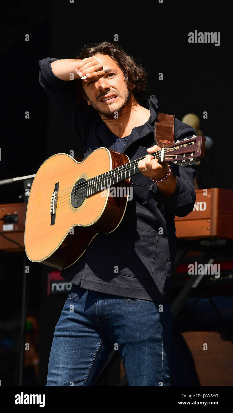 Jack Savoretti performing at the V Festival in Hylands Park, Chelmsford ...