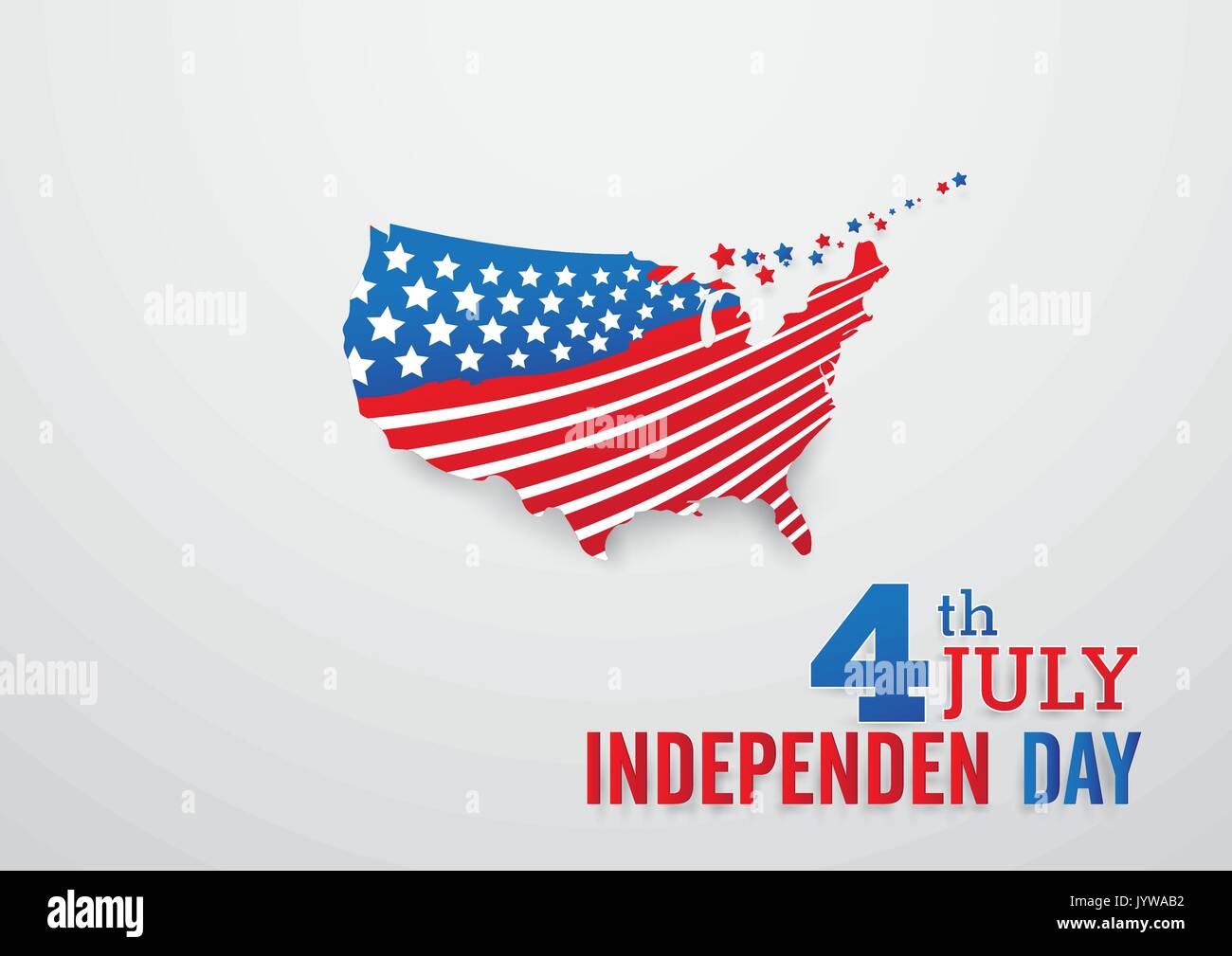 Happy independence day with america map and stars Stock Vector Image ...