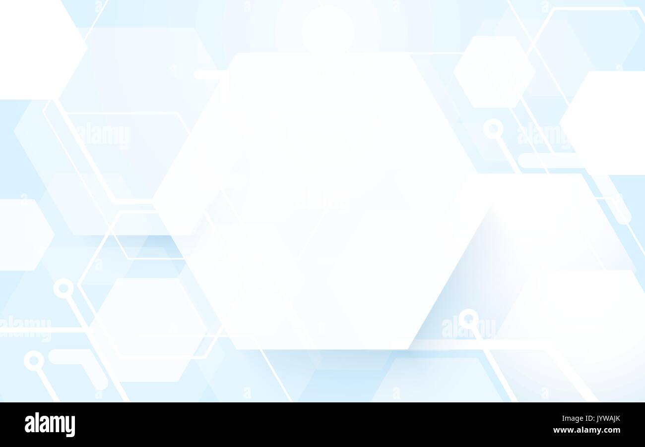 Abstract hexagonal shape repeating on blue and white background Stock ...