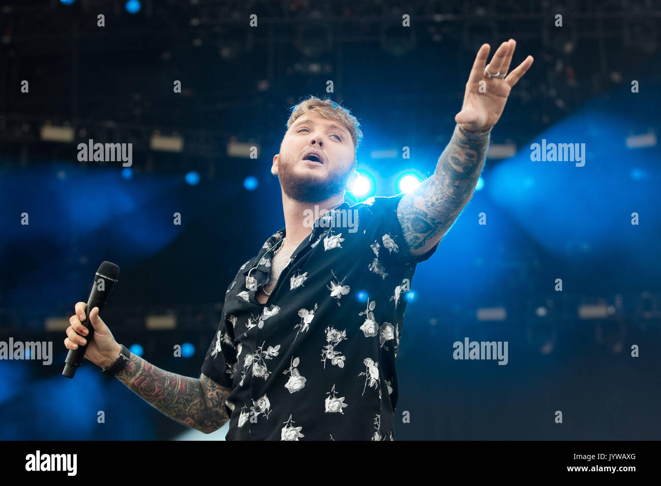 James Arthur performs on the Supervene Stage during the V Festival at ...