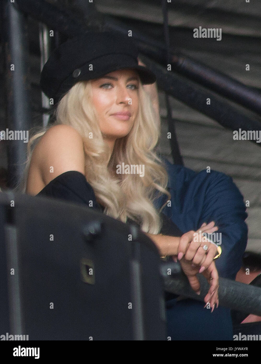 Jessica Grist watches side of stage as James Arthur performs on the ...