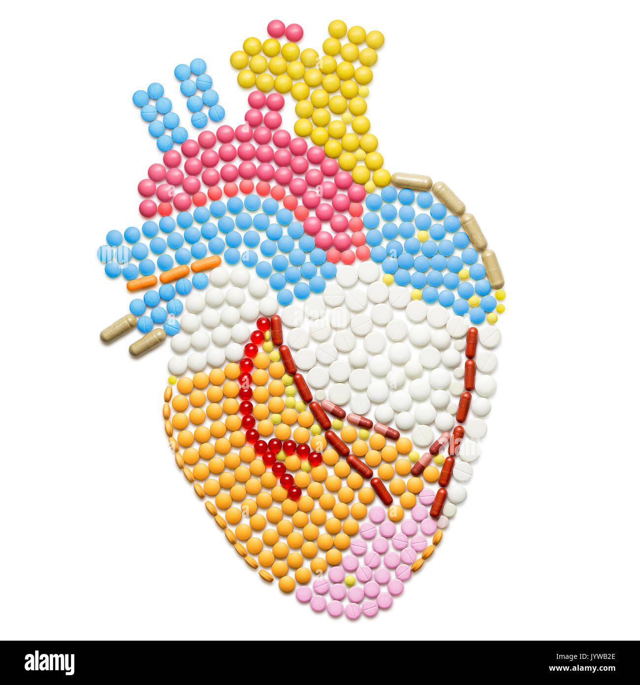 Creative healthcare concept photo of human heart made of pills ...
