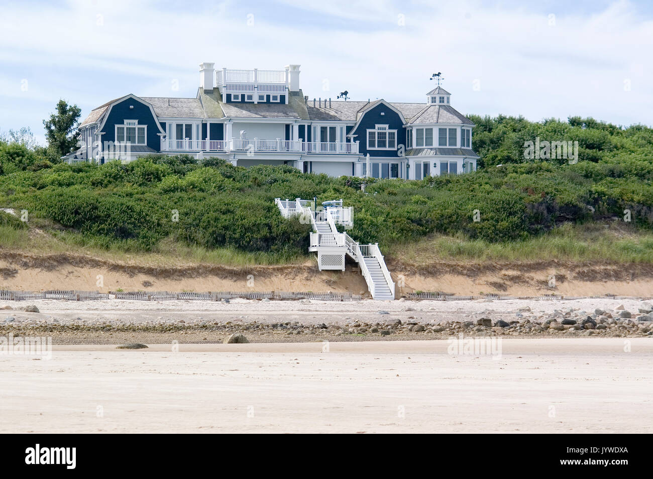 An upscale summer home on the oceanfront of Cape Cod, Massachusetts ...