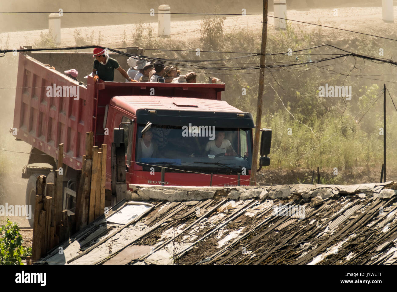 Hyesan, Ryanggang province, North Korea – August 7, 2017: People ...