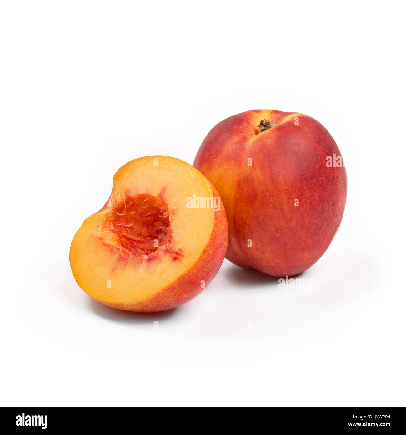 Ripe peach fruit isolated on white background cutout Stock Photo - Alamy