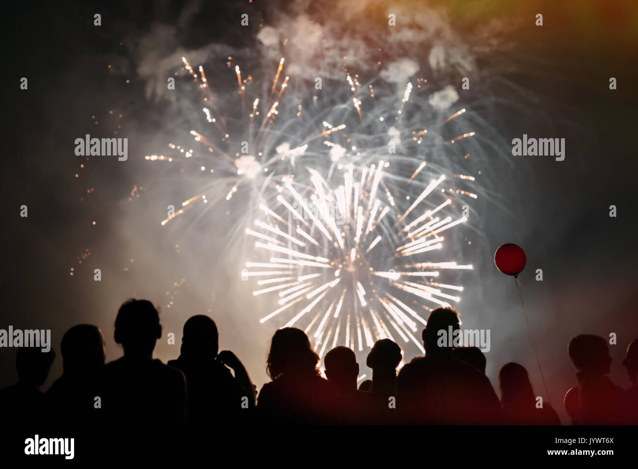 Crowd watching fireworks Stock Photo - Alamy