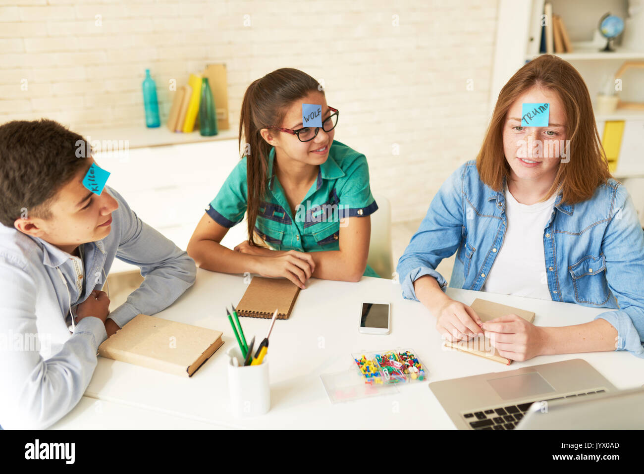 Playing Funny Game with Friends Stock Photo - Alamy