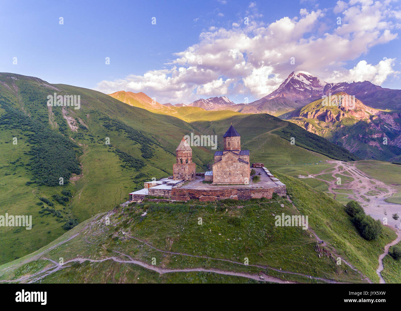 Gergeti monastery. Georgia. Europe Stock Photo - Alamy