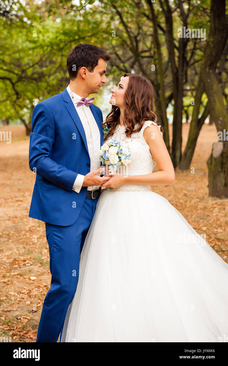 Happy bride and groom on their wedding Stock Photo - Alamy