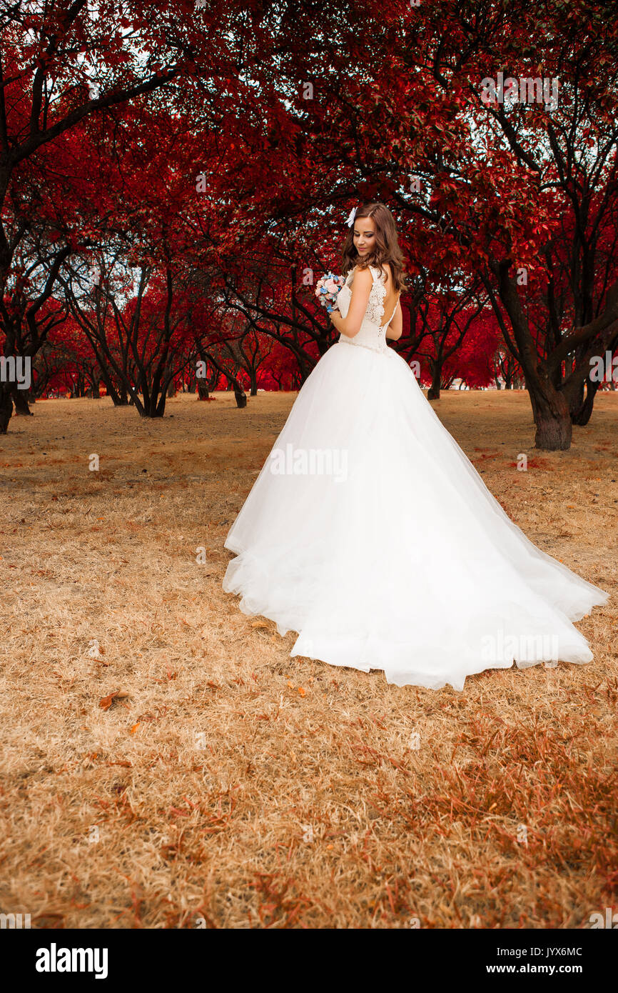 Happy bride on her wedding Stock Photo - Alamy