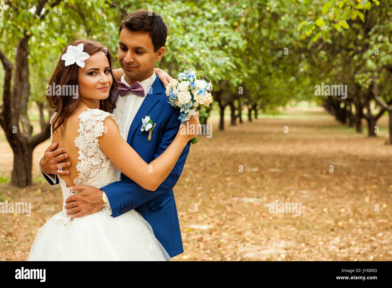 Happy bride and groom on their wedding Stock Photo - Alamy
