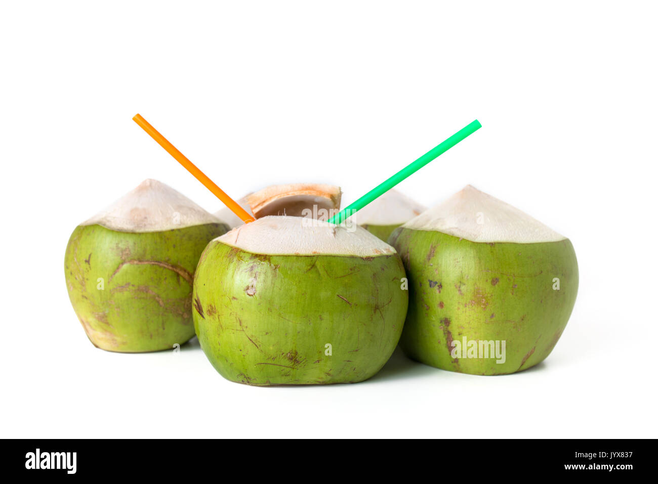 fresh coconut water with coconut isolated on white Stock Photo - Alamy