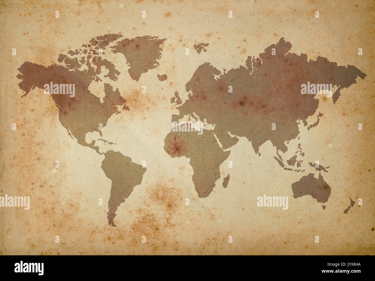 map of the world on old paper Stock Photo - Alamy