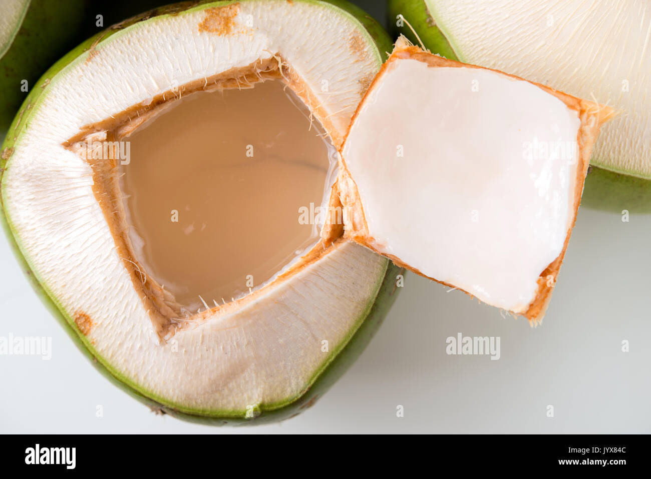 open fresh coconut Stock Photo - Alamy